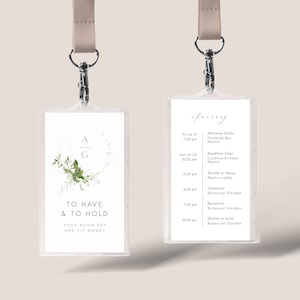 Green Floral Hotel Room Key Holder, Hotel Key Card Holder Template ...
