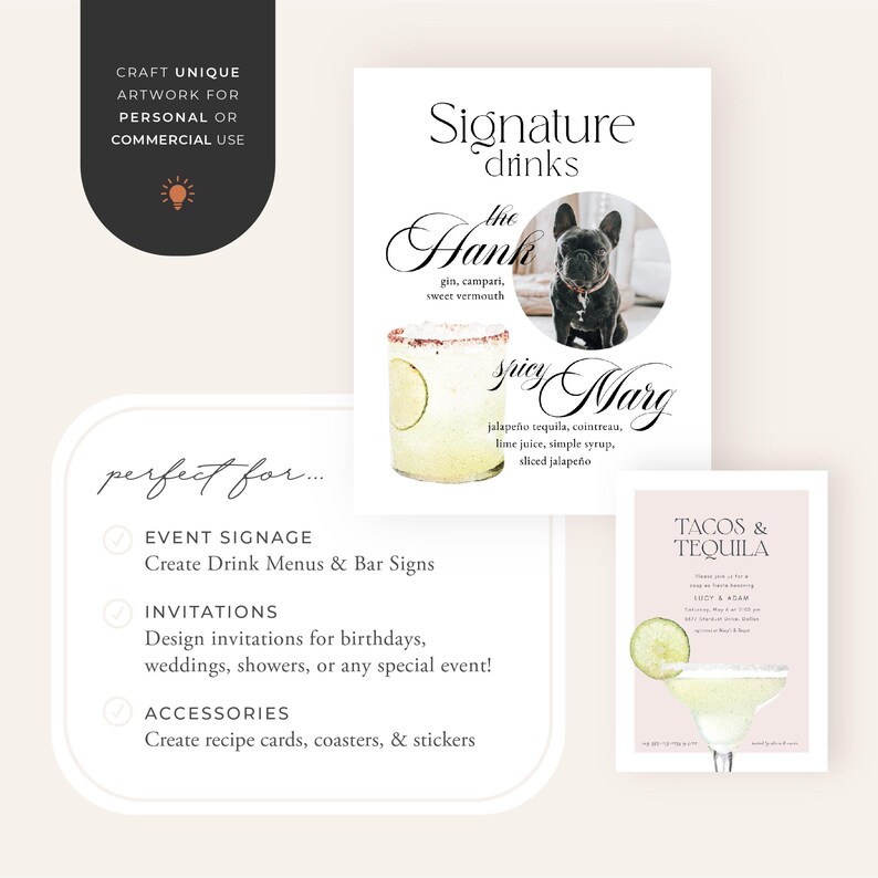 Watercolor Cocktail Illustrations: Digital Art for Restaurant Menus ...