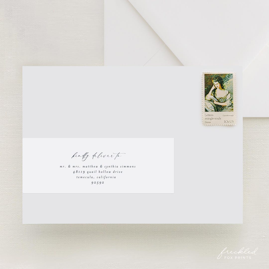 Eloise Monogram Art Nouveau Wedding Address Label Template, ELO - Etsy