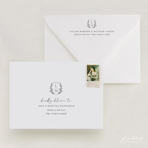 Crested Monogram Printable A7 Guest Address Envelope Template for ...