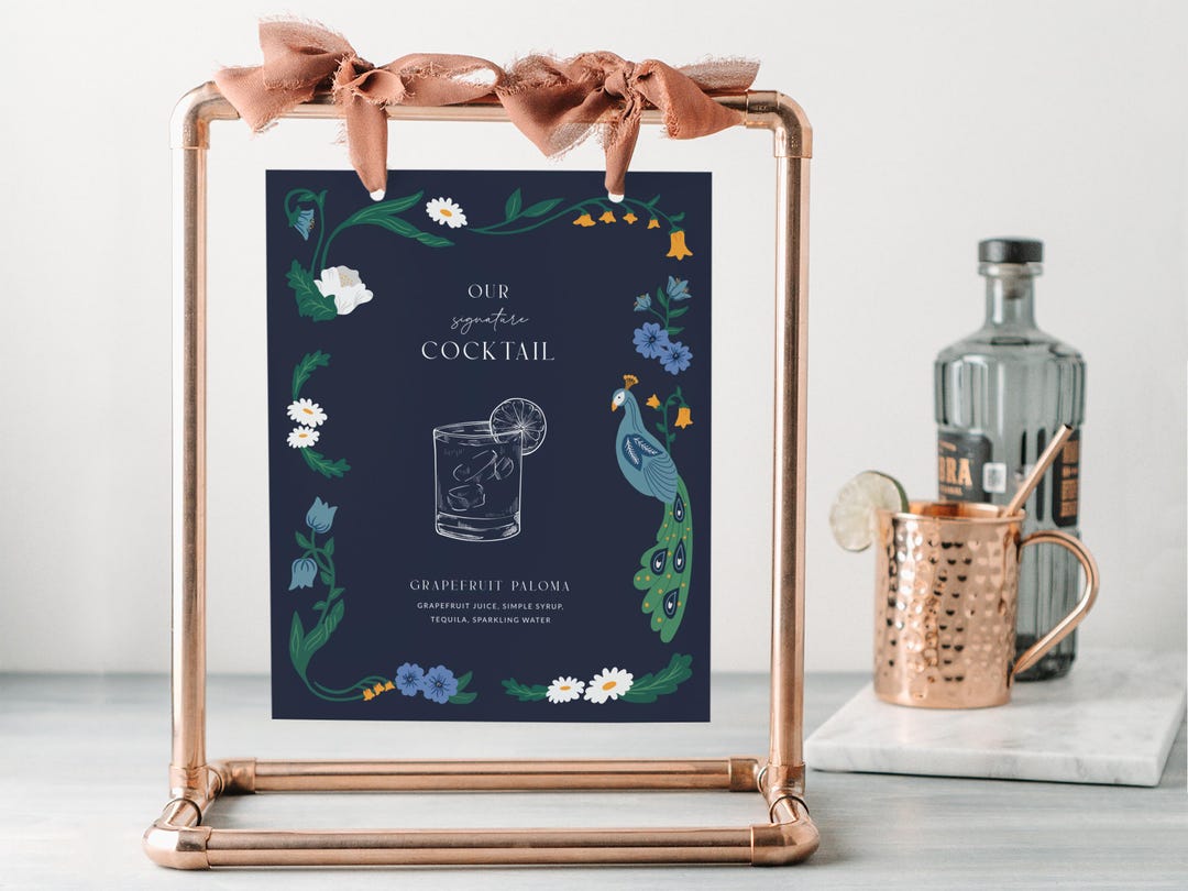 Art Deco Signature Drink Sign, Art Nouveau Signature Cocktail Sign ...