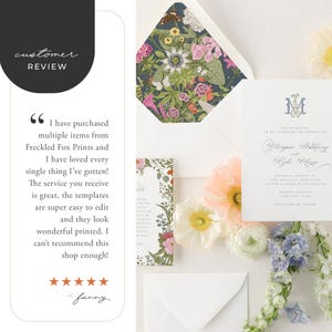 Crested Monogram Printable A7 Guest Address Envelope Template for ...