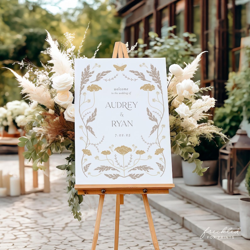 Vintage Art Nouveau Welcome Sign Template for Weddings and Events, ART2 ...