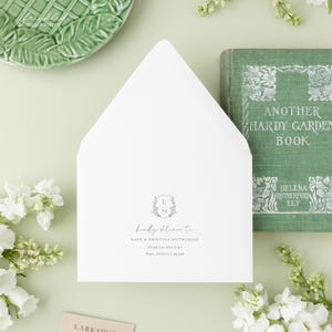 Crested Monogram Printable A7 Guest Address Envelope Template for ...