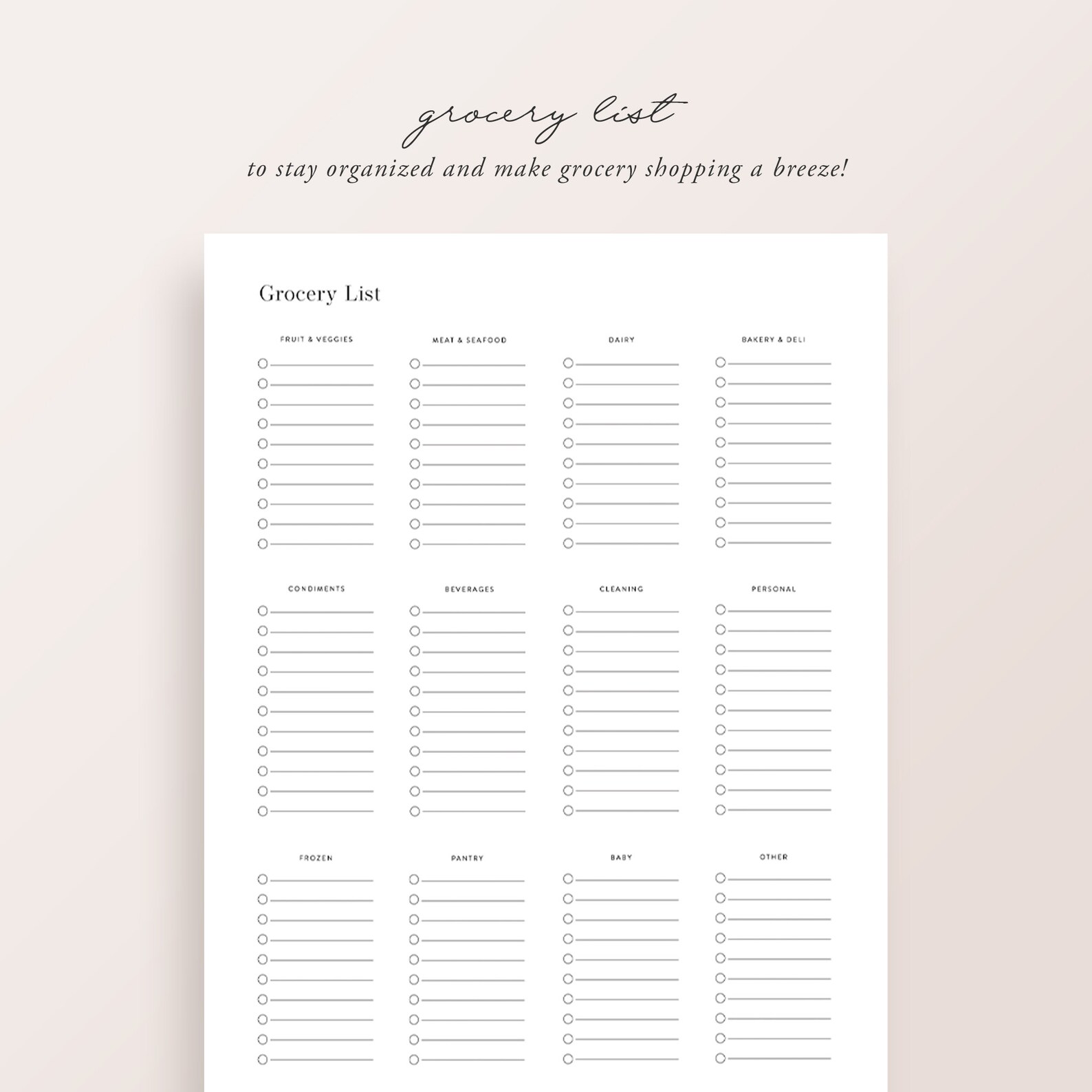 Weekly Menu and Grocery Organizer Printable - Etsy
