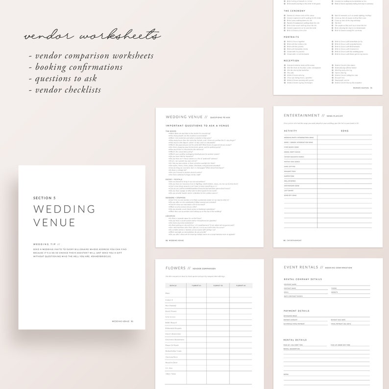 Wedding Planner Printable Wedding Planner Minimalistic - Etsy