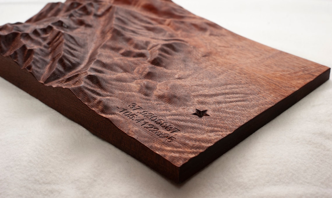 Custom 3D Wood Topographical Map - Etsy