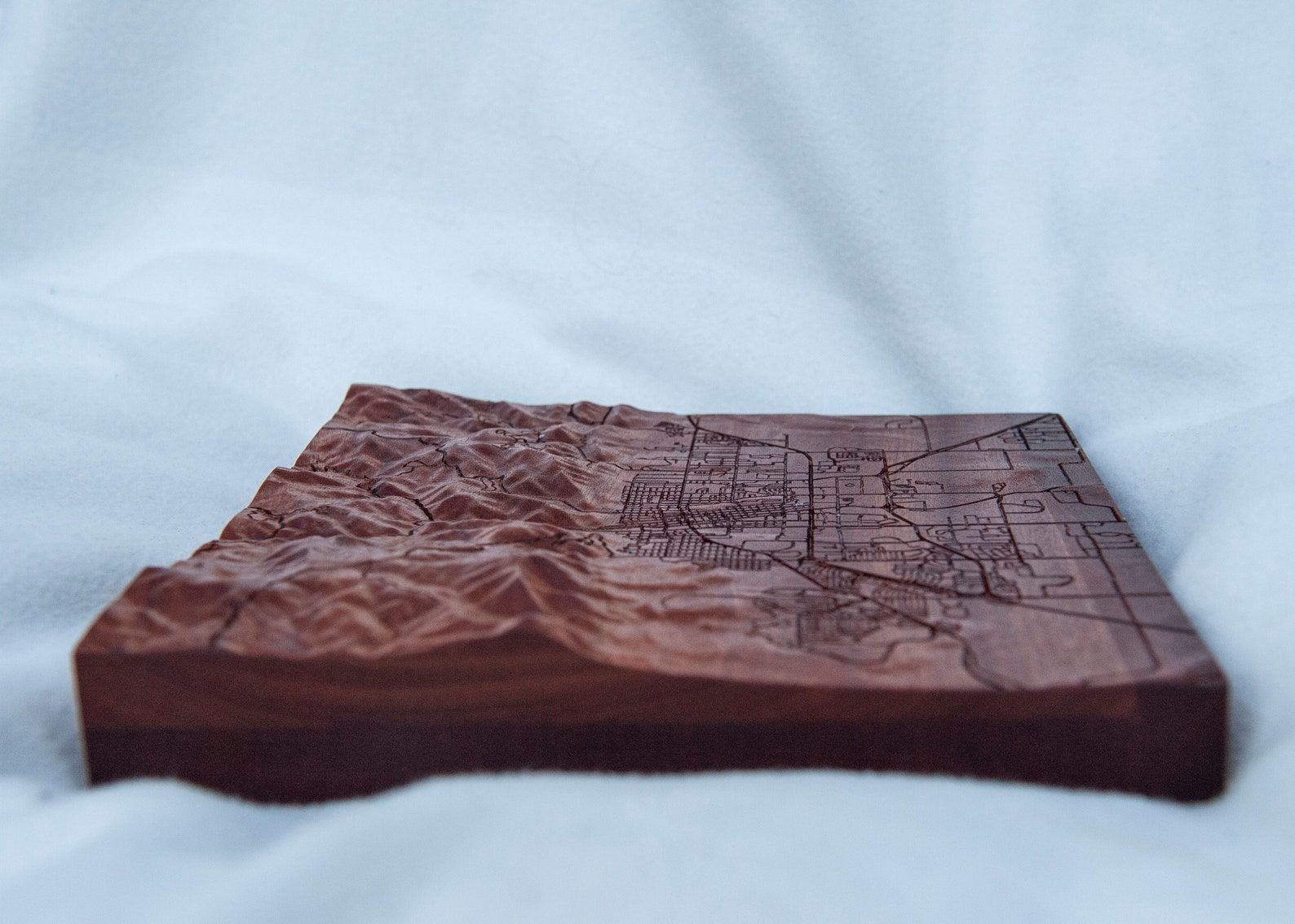 Custom Wood Topographical Map With Road Map. Anywhere in the World. - Etsy