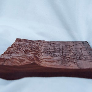 Custom Wood Topographical Map With Road Map. Anywhere in the World. - Etsy