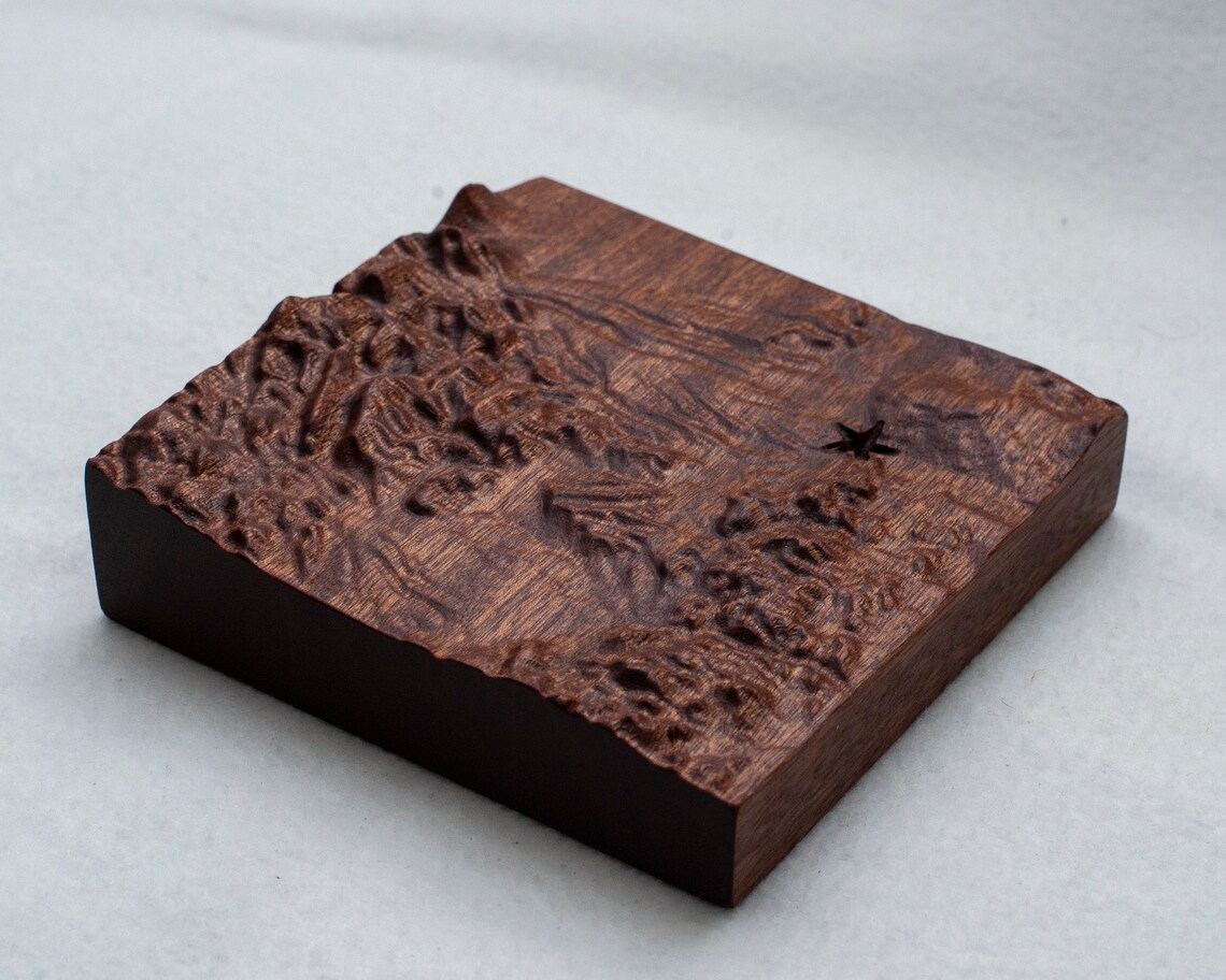 Custom 3D Wood Topographical Map - Etsy