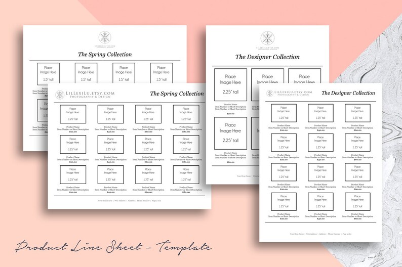 Line Sheet WORD Template Wholesale Catalog Simple & Elegant | Etsy