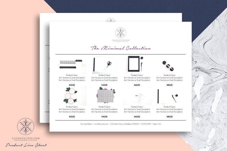 Line Sheet WORD Template Wholesale Catalog Simple & Elegant | Etsy