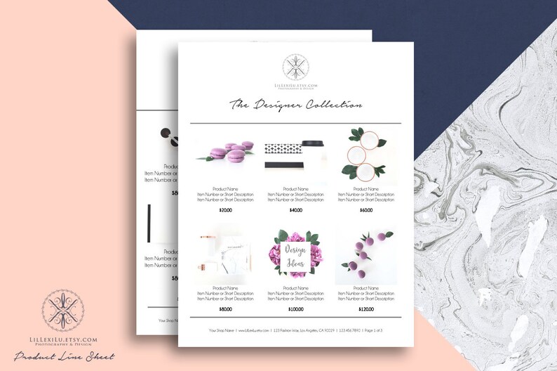Line Sheet WORD Template Wholesale Catalog Simple & Elegant | Etsy