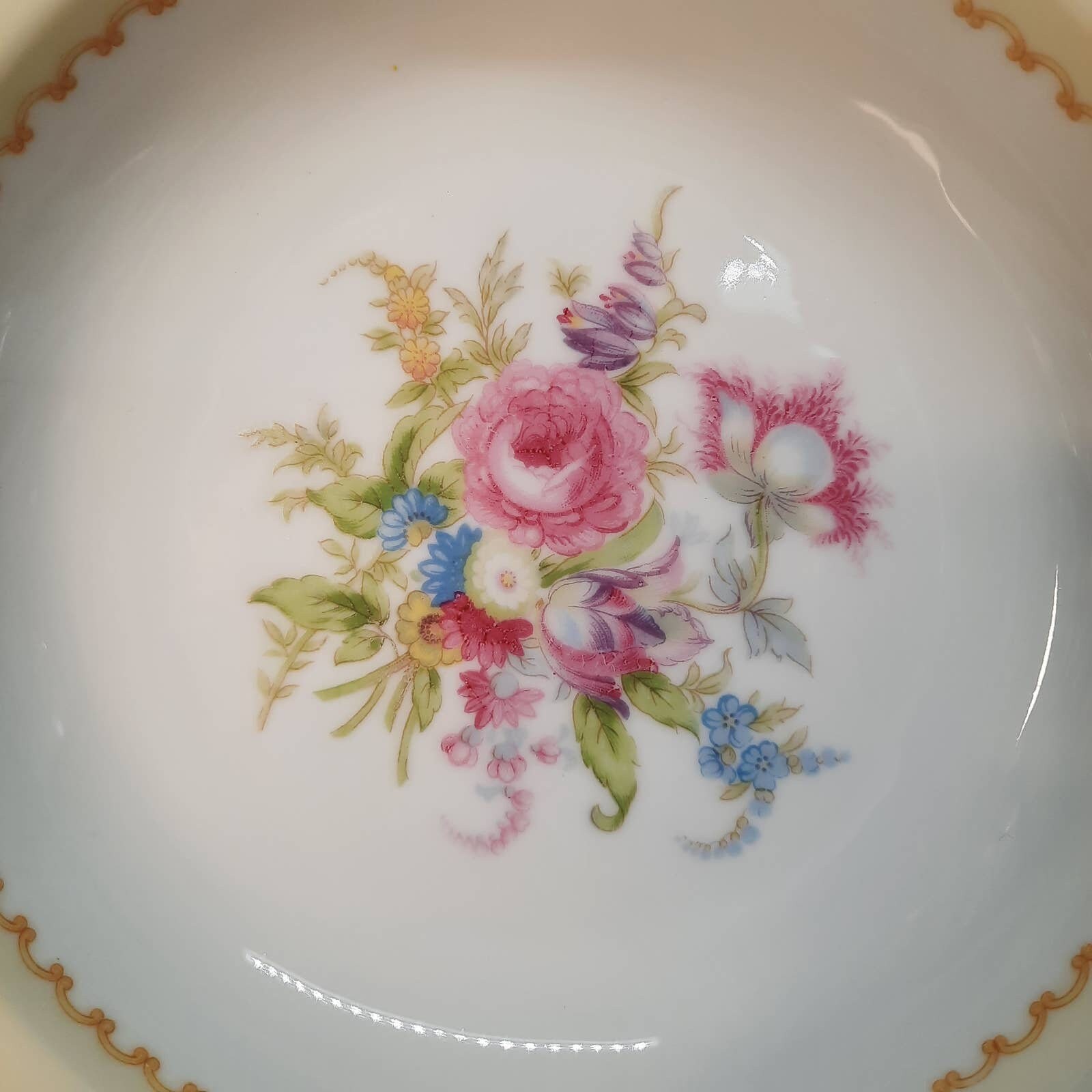 Set of 5 Noritake China Empire Pattern 8 1/4 Rim Soup Bowls Flowers ...
