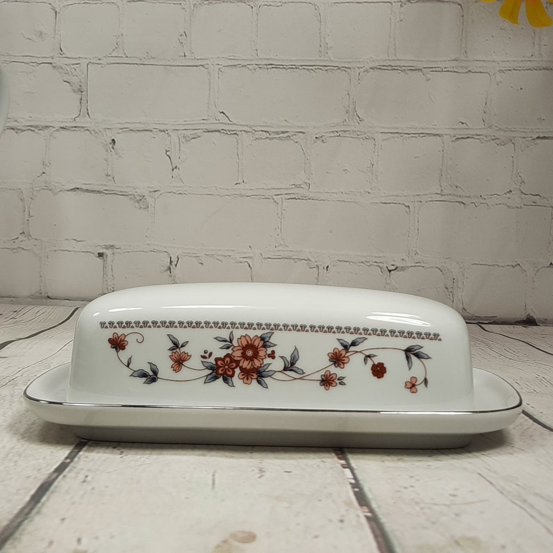 Vintage Sheffield Anniversary Pattern China Porcelain Butter Dish Made ...