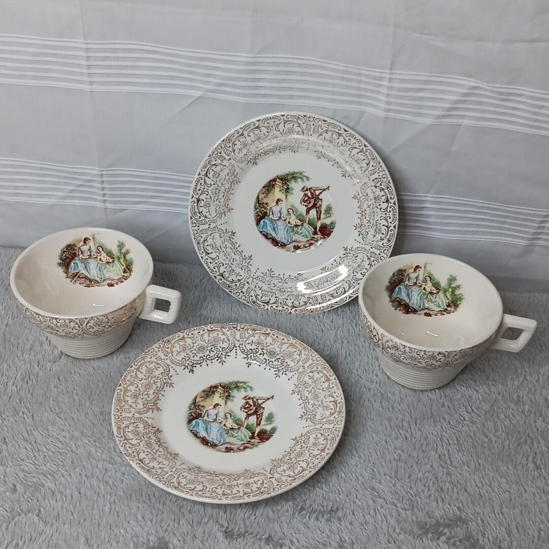 Set of 2 American Limoges Triumph China D'OR IT-S284 Teacup & Saucer ...