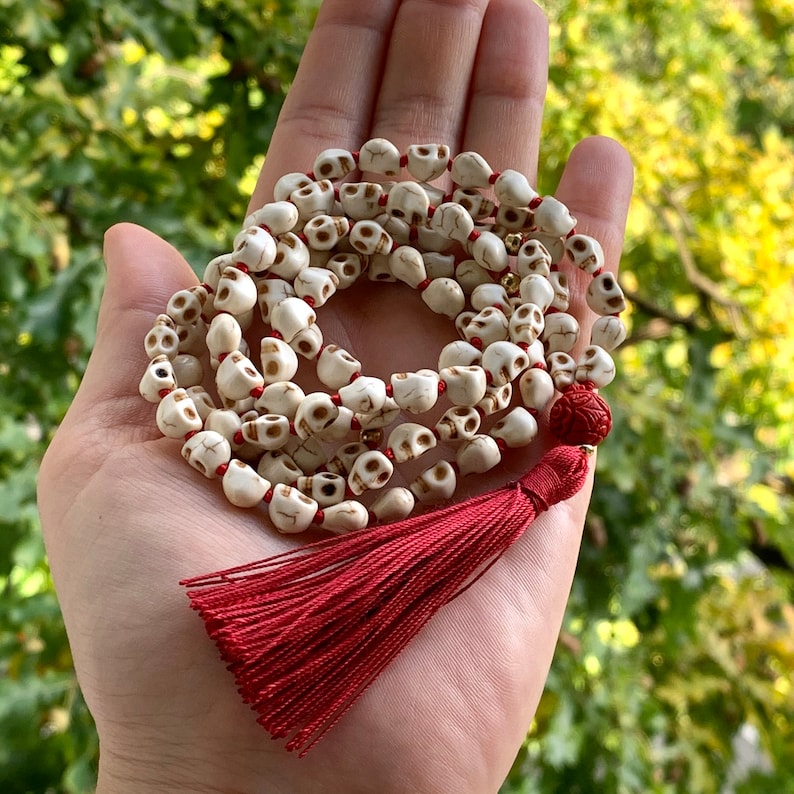 Kali Mala, Skull Mala Beads, 108 Mala Beads, Skull Necklace, Kali Mala ...