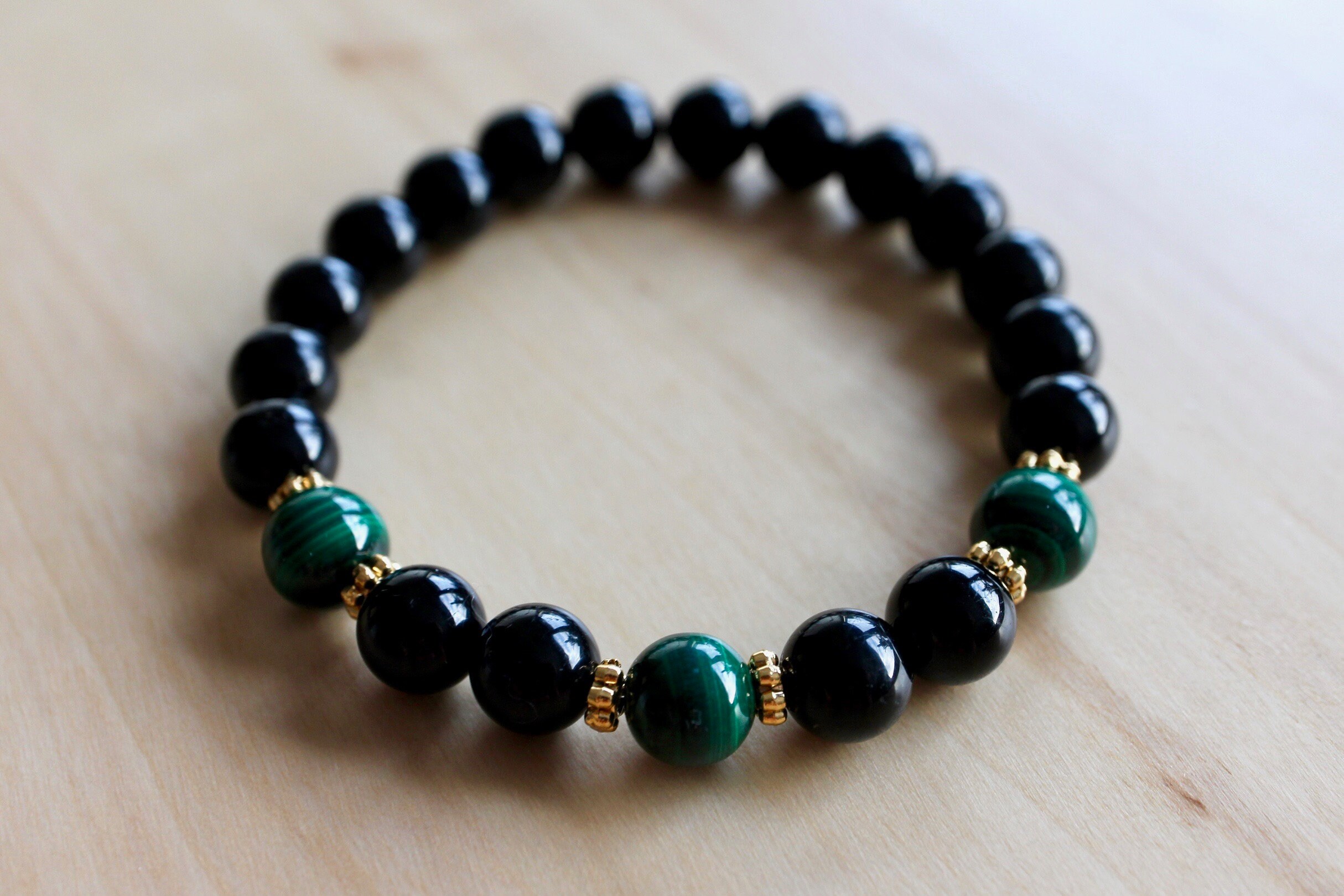Tourmaline Mala Malachite Mala Bracelet Wrist Mala Beads - Etsy
