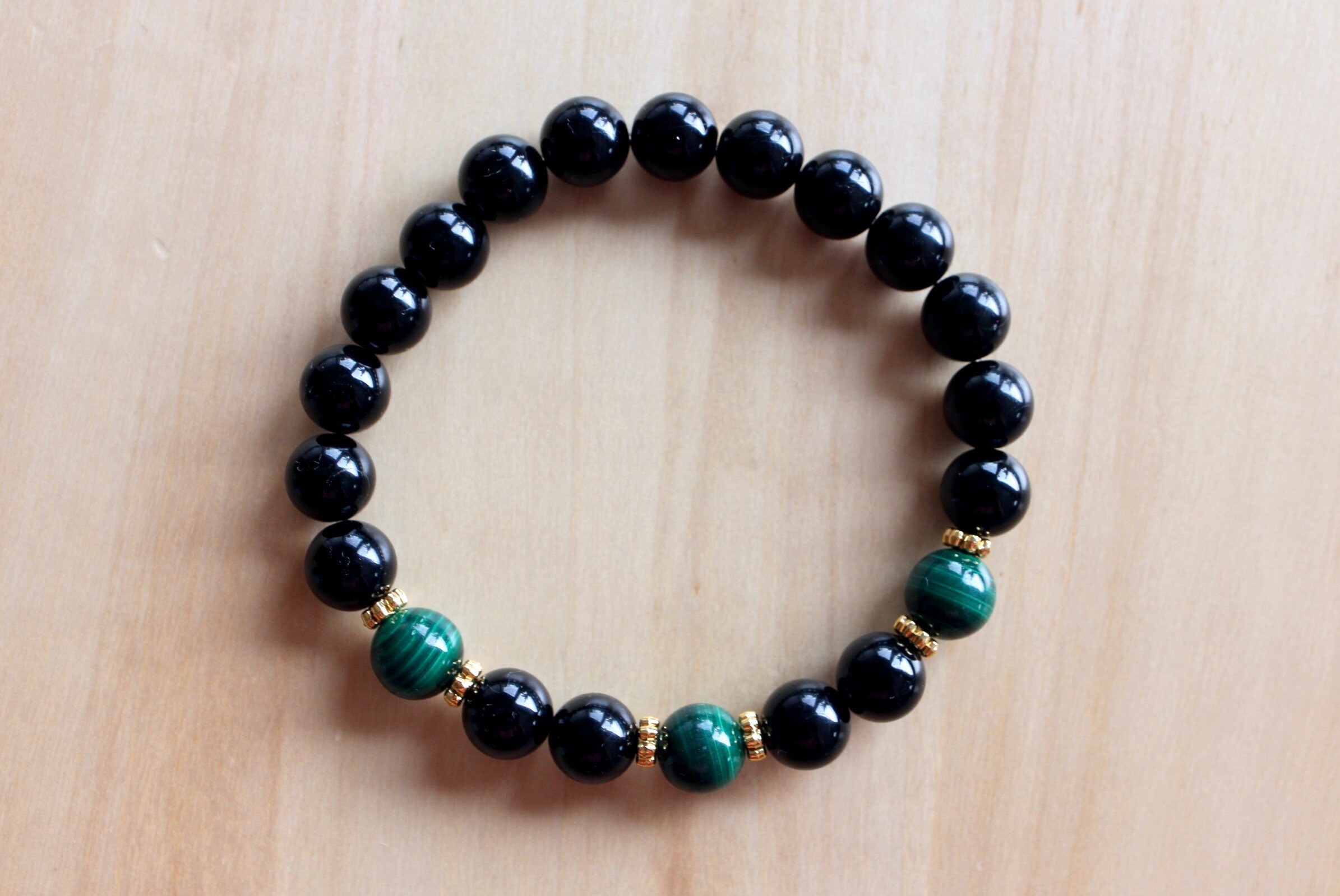 Tourmaline Mala Malachite Mala Bracelet Wrist Mala Beads - Etsy