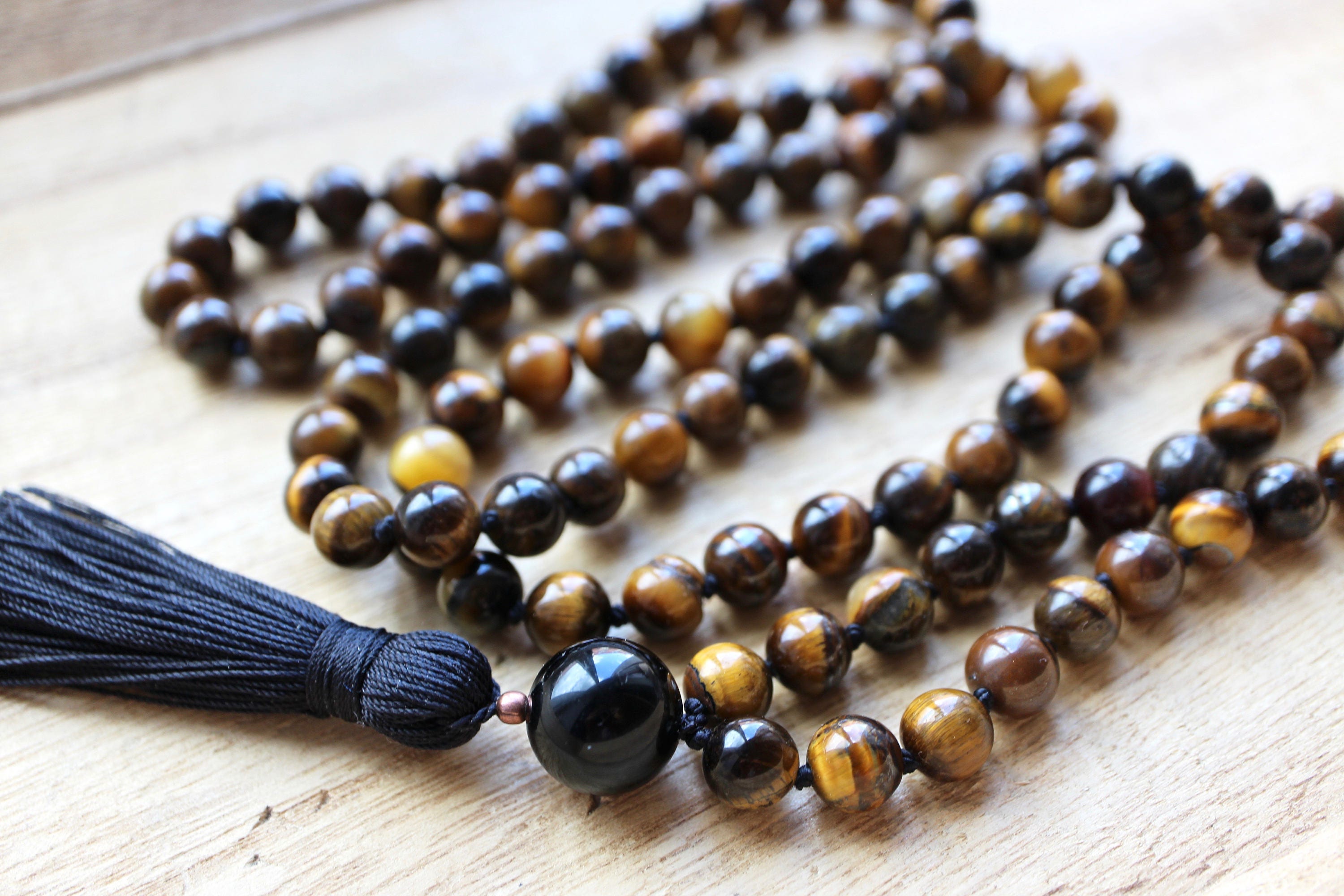Tiger Eye Mala Beads 108 Mala Necklace Brown Mala | Etsy
