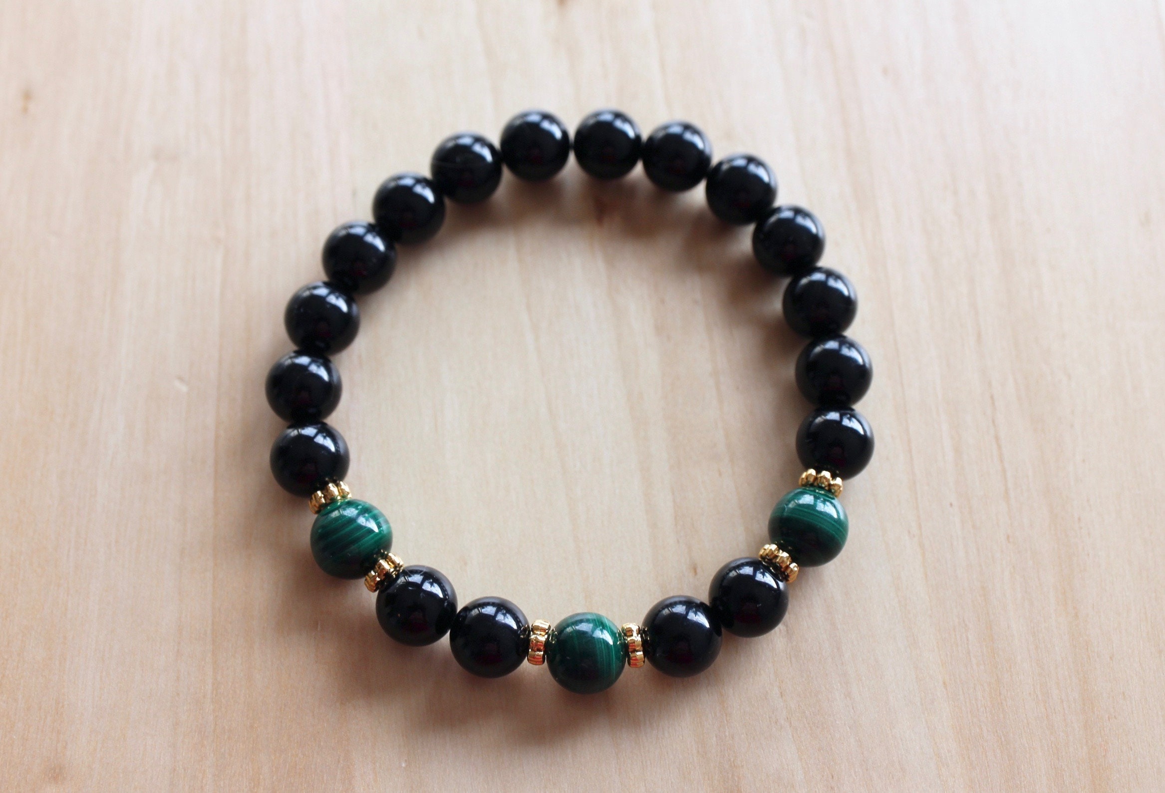 Tourmaline Mala Malachite Mala Bracelet Wrist Mala Beads - Etsy