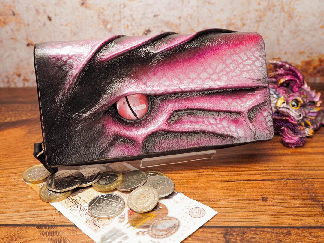 Pink Leather Dragon Purse With Beautifully Painted Dragon Eye for ...
