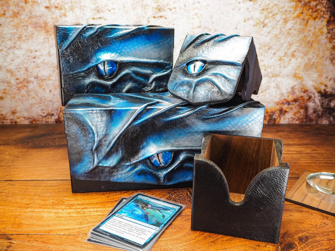 Blue and Silver Top Loader Deck Box With Beautiful Dragons Eye - TGC ...