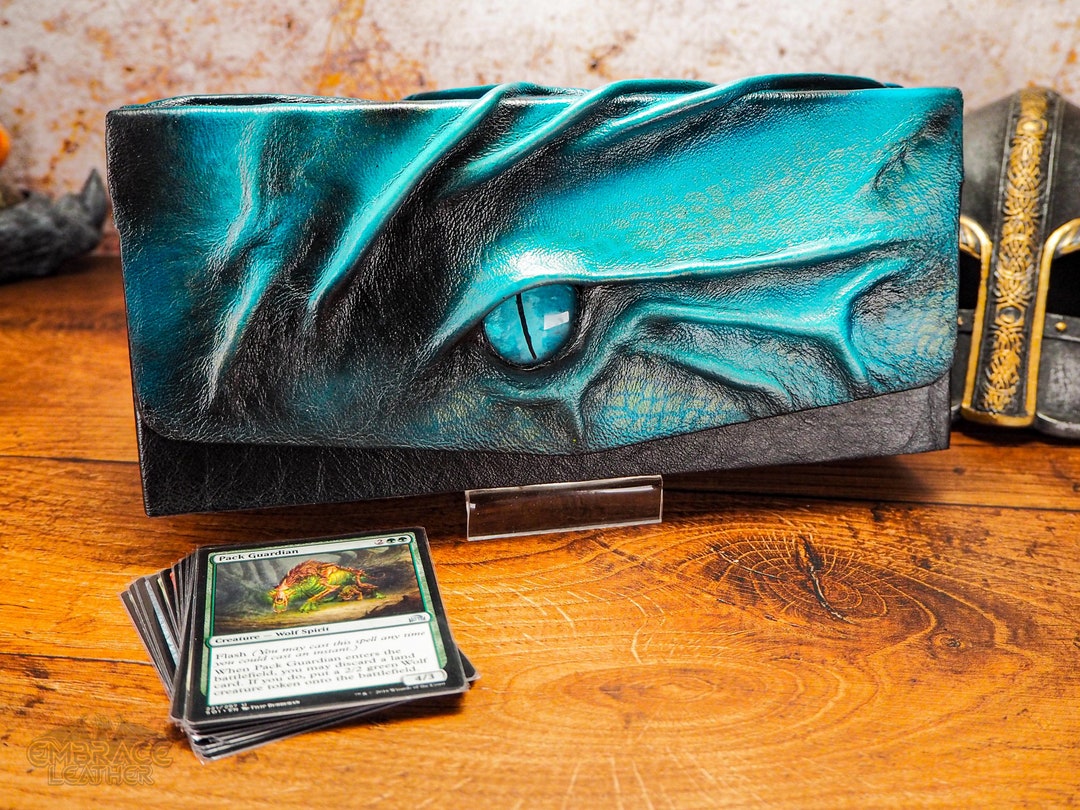 Triple Card Box for Table Top Games With a Blue Dragon Eye. Commander ...