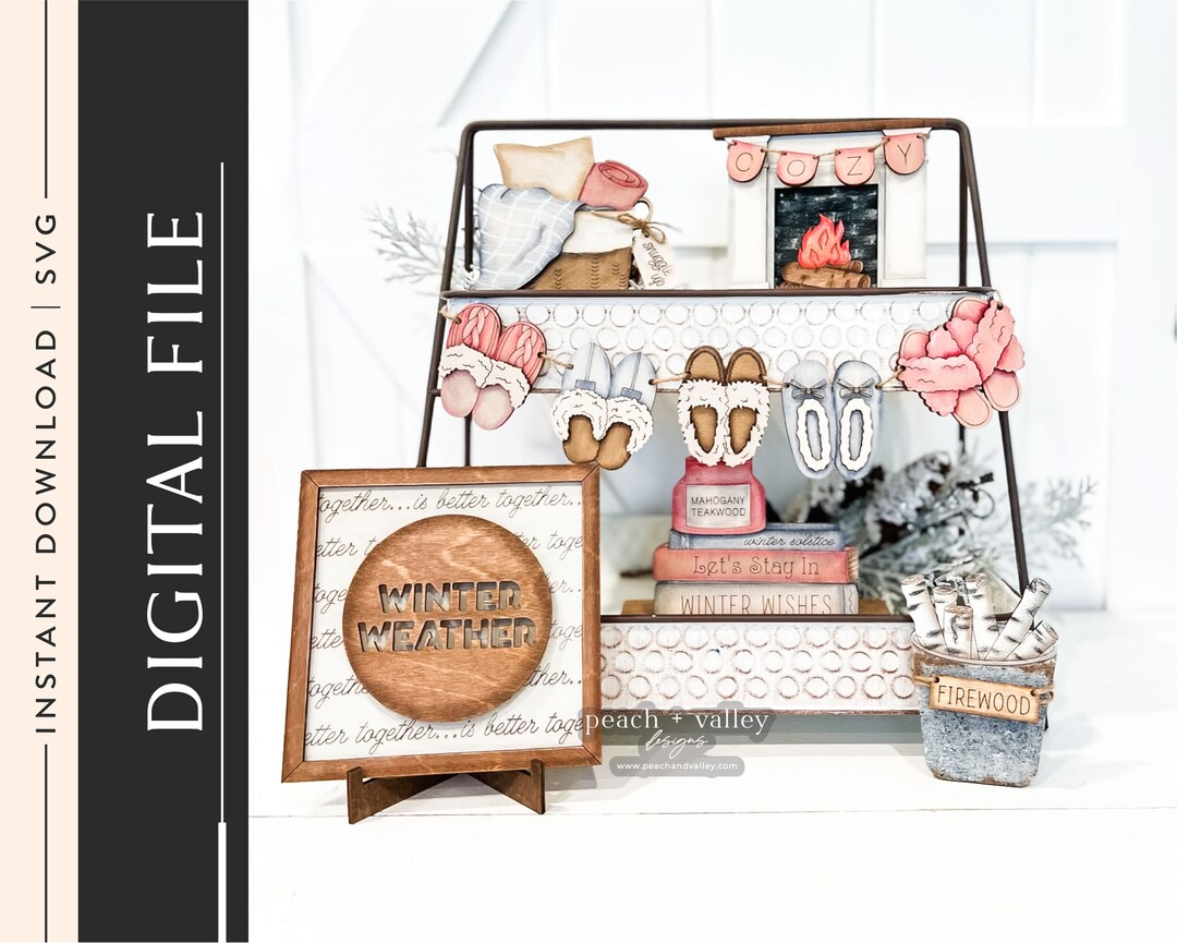 Winter Weather Laser Cut File, Cozy Winter Decor Glowforge Project ...