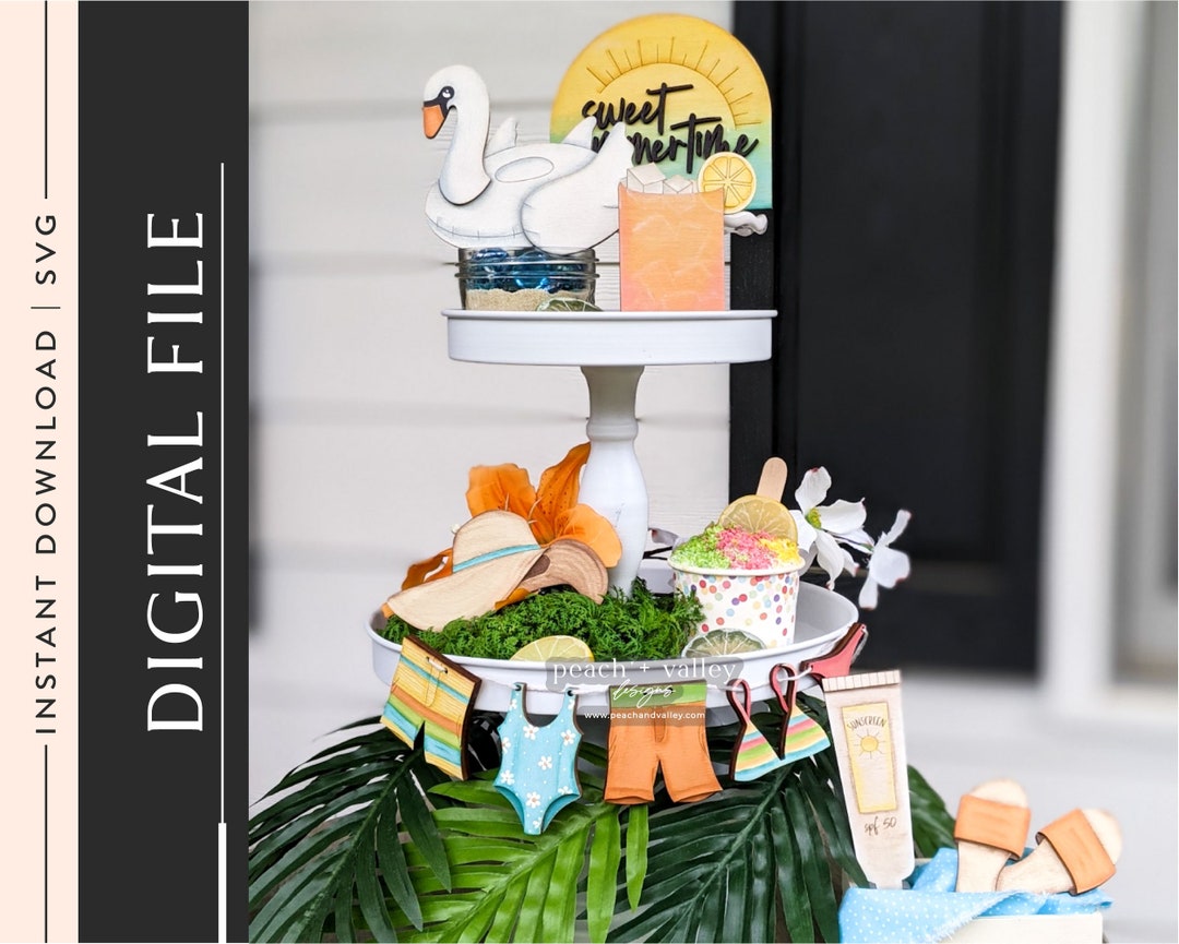 Poolside Summer Laser Cut File, Pool Party Decor Laser Cutting Design ...