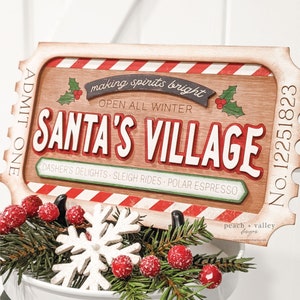 Santas Village Sign Laser Cut File, DIY Christmas Decor Laser Cutting ...