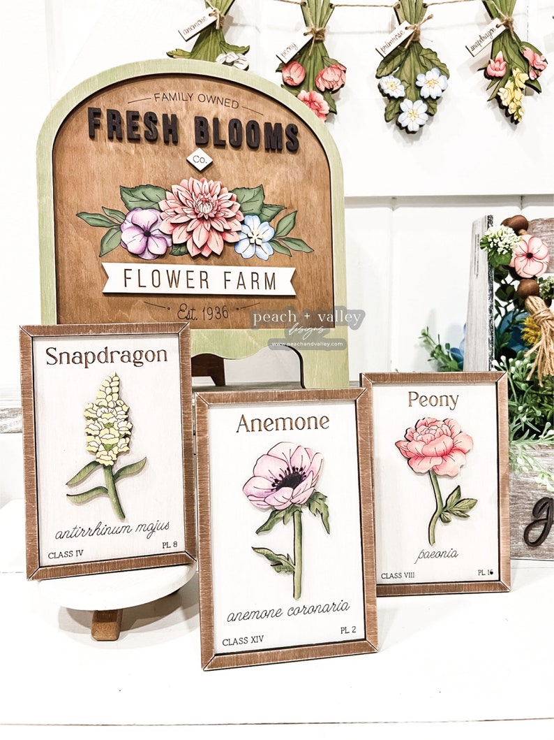 Fresh Blooms Laser Cut File, Laser Cutting Design DIY Decor, Wood ...