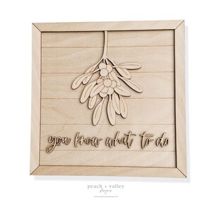 Christmas Mistletoe Laser Cut File, DIY Christmas Decor Wood Cutting ...