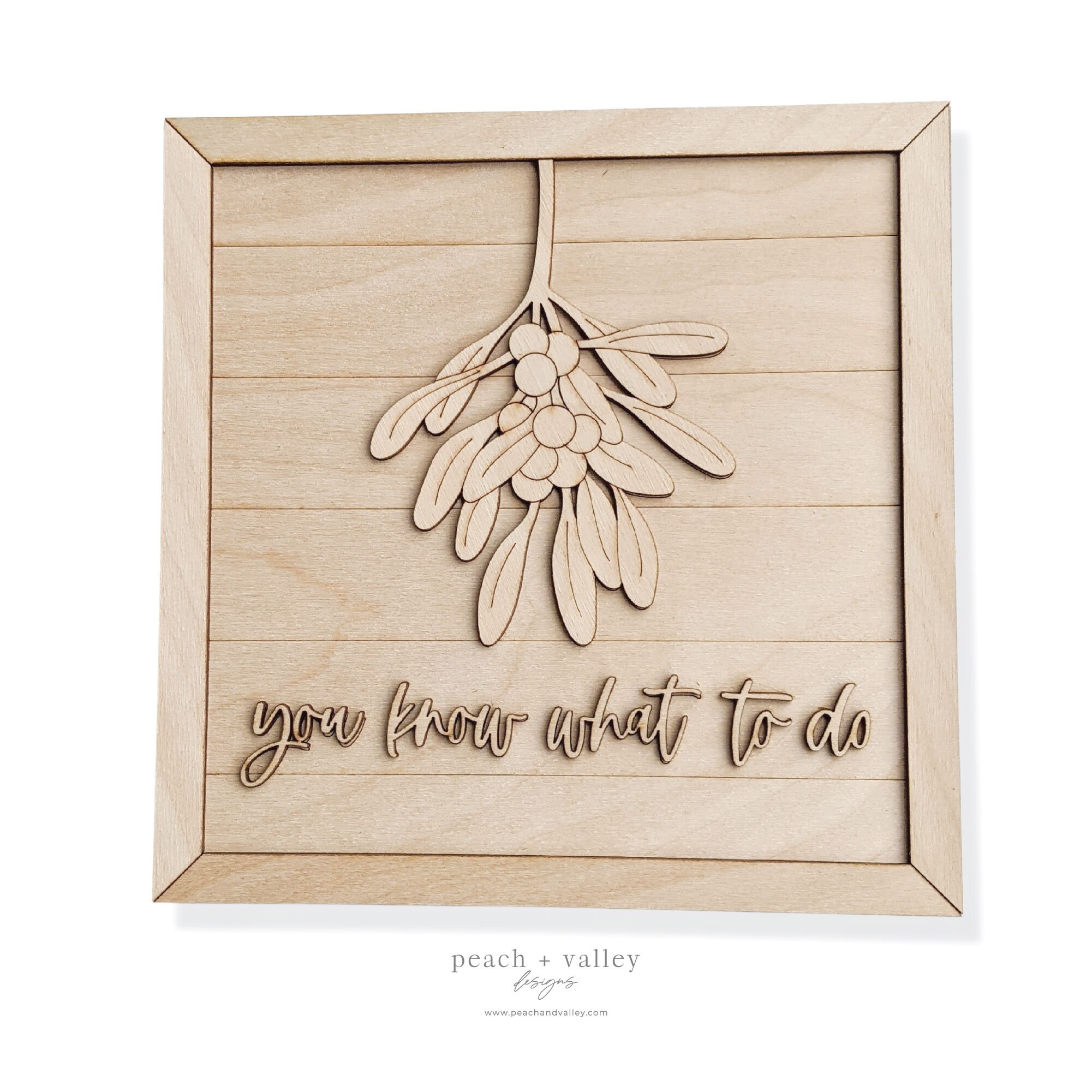 Christmas Mistletoe Laser Cut File, DIY Christmas Decor Wood Cutting ...