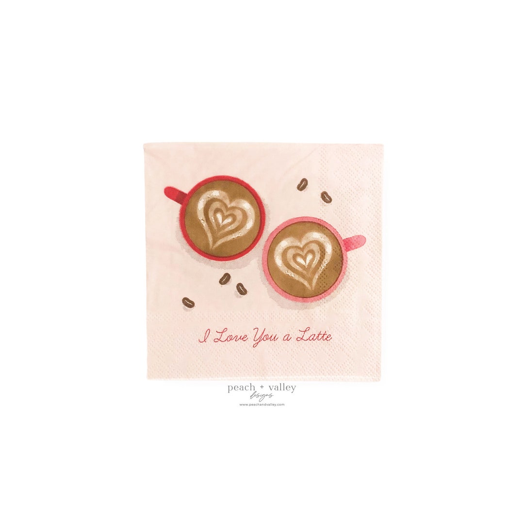 Paper Napkin - Love You a Latte Cocktail Napkin, Decoupage Art ...