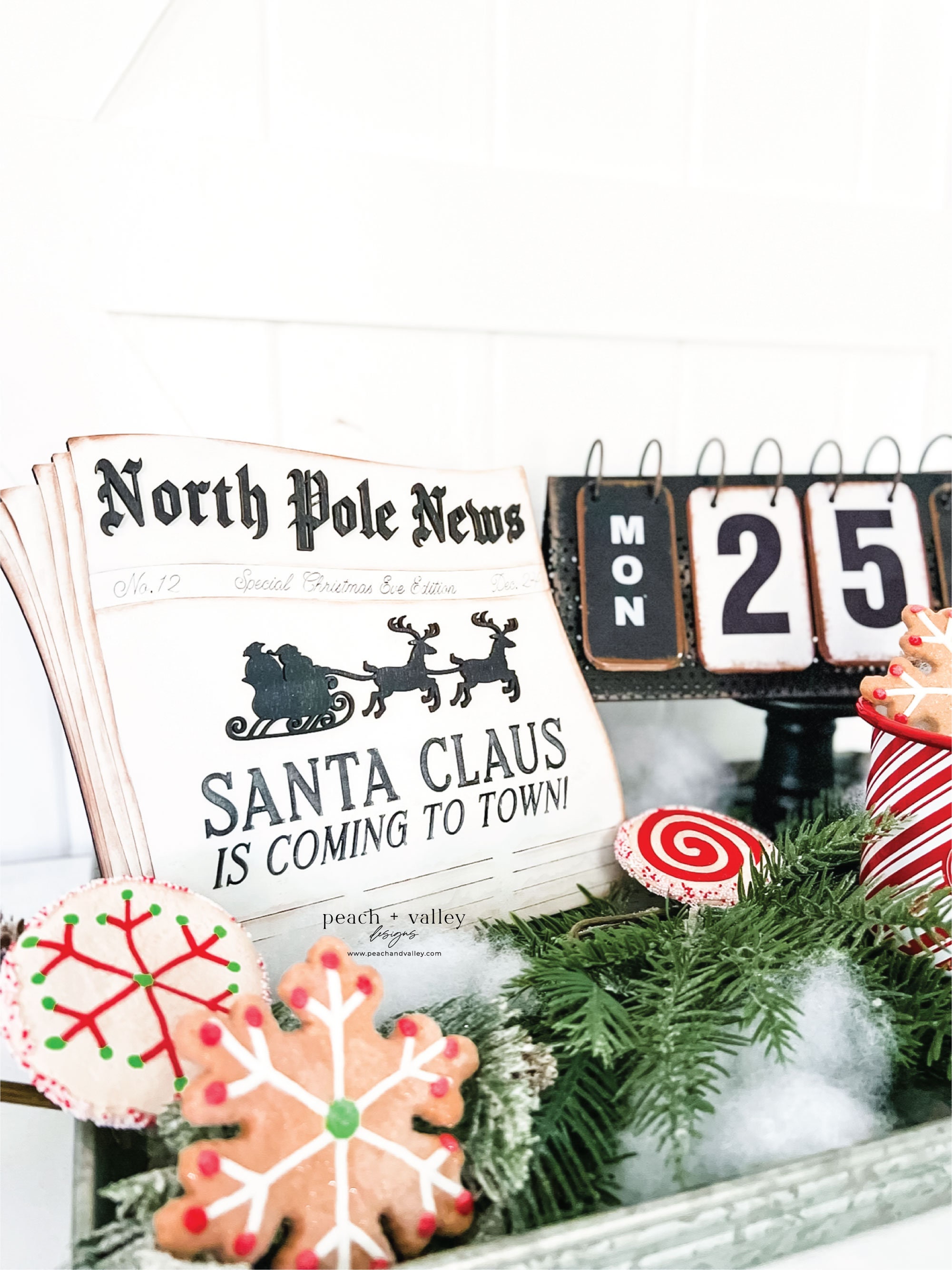 North Pole Newspaper Design Laser Cut File, DIY Christmas Decor Laser ...