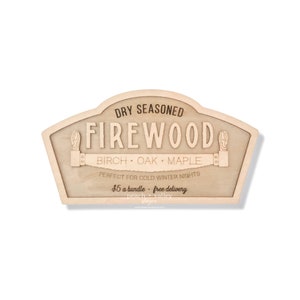Firewood Sign SVG File Easy Laser Cut Design for DIY Wooden Sign ...