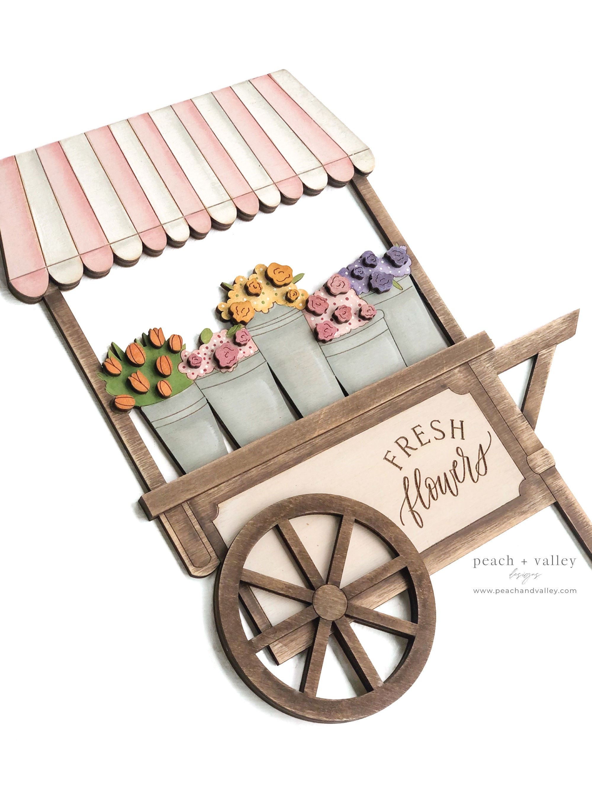 Fresh Flower Cart Laser Cut File, Flower Market Laser Cutting Design ...