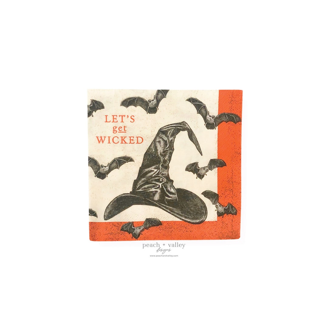 Let's Get Wicked Decoupage Cocktail Napkin Witch Craft - Etsy