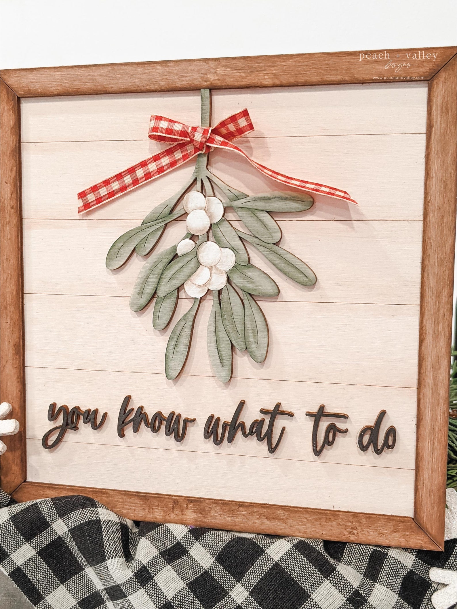 Christmas Mistletoe Laser Cut File, DIY Christmas Decor Wood Cutting ...
