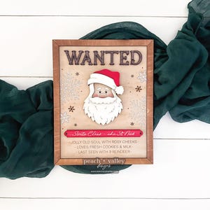 Santa Claus Wanted Poster Wood Blank Sign, DIY Christmas Decor, DIY ...