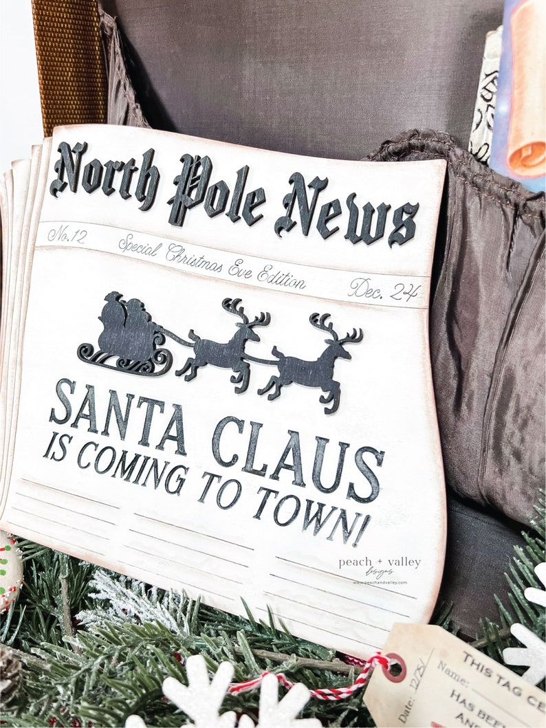North Pole Newspaper Design Laser Cut File, DIY Christmas Decor Laser ...