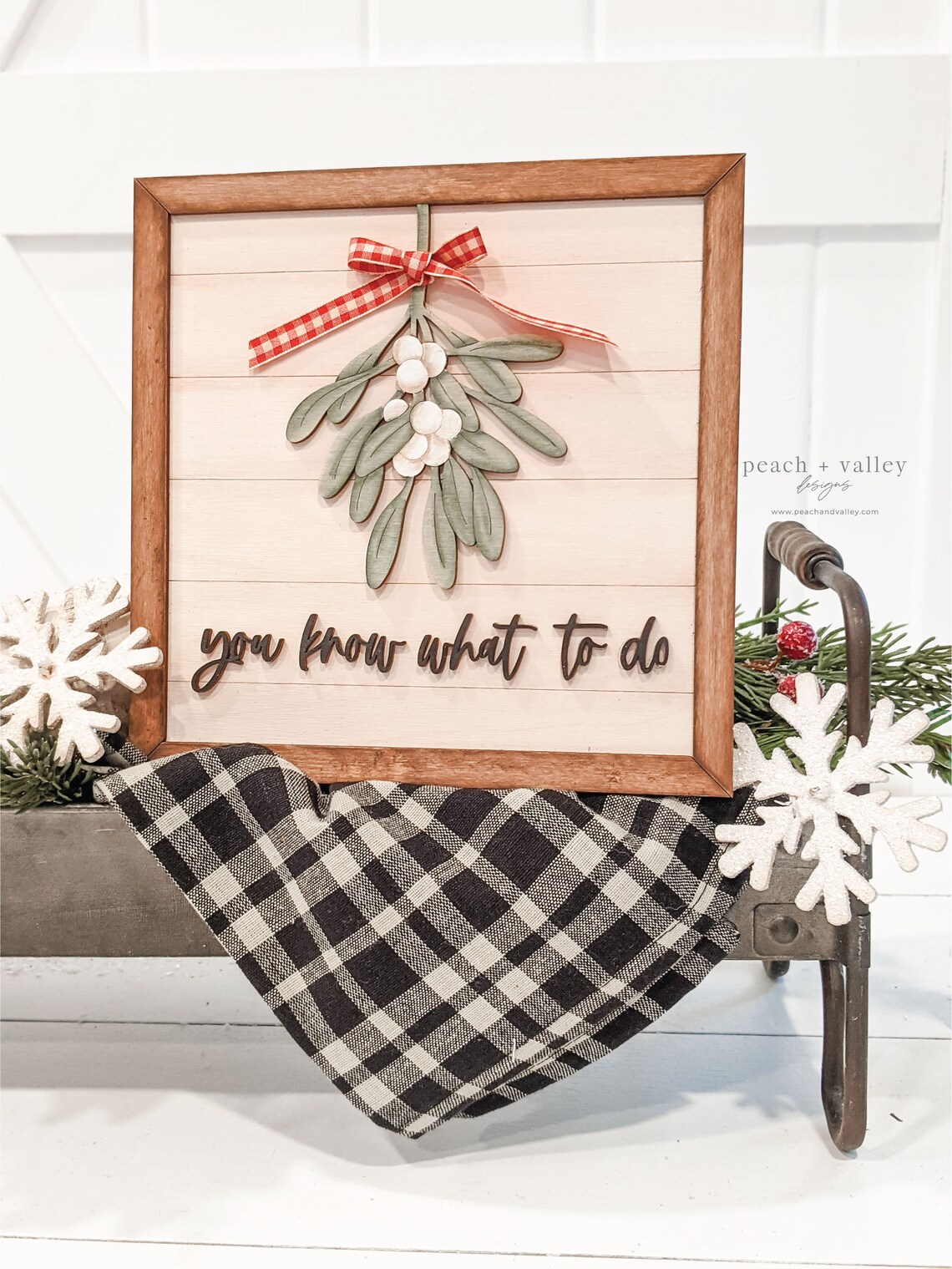 Christmas Mistletoe Laser Cut File, DIY Christmas Decor Wood Cutting ...