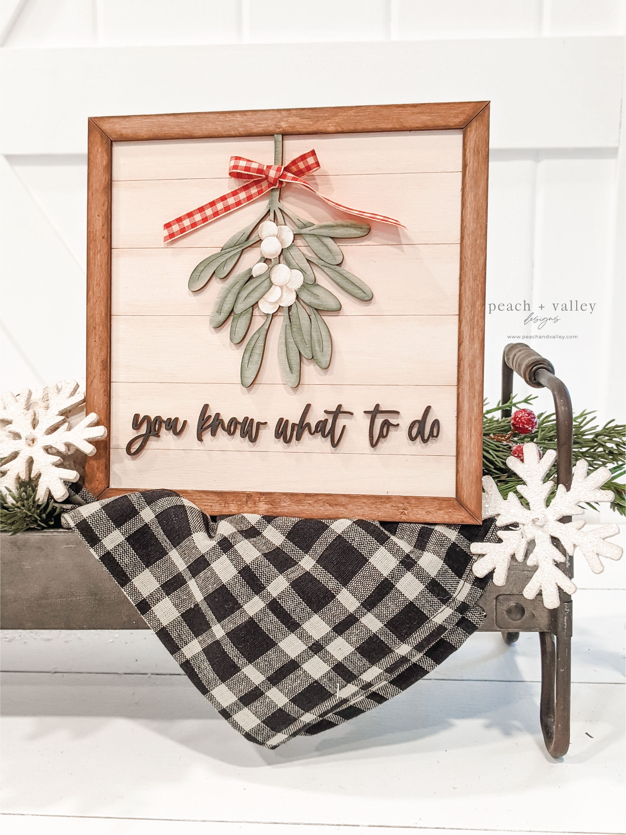Christmas Mistletoe Laser Cut File, DIY Christmas Decor Wood Cutting ...