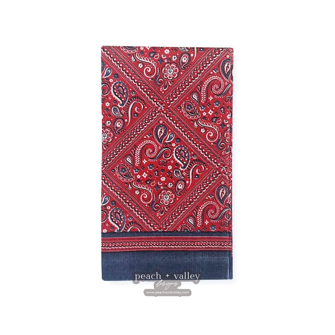 Paper Napkin - Red Bandana Pattern 4th of July Decor Summer Napkin for ...
