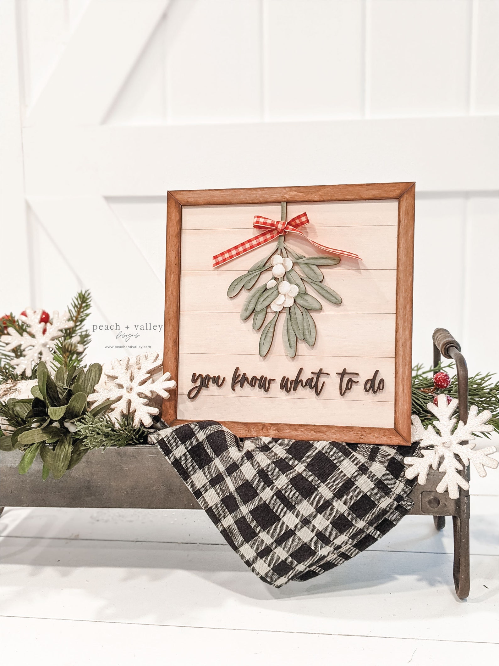 Christmas Mistletoe Laser Cut File, DIY Christmas Decor Wood Cutting ...