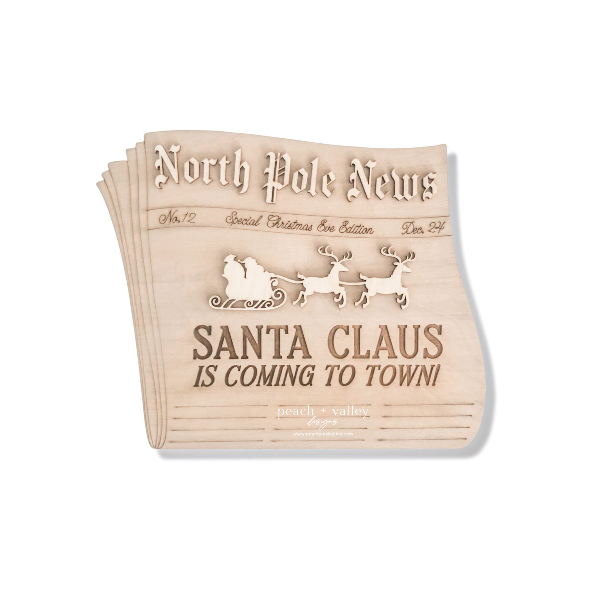 North Pole Newspaper Design Laser Cut File, DIY Christmas Decor Laser ...