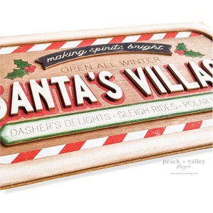 Santas Village Sign Laser Cut File, DIY Christmas Decor Laser Cutting ...