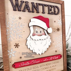Santa Claus Wanted Poster Wood Blank Sign, DIY Christmas Decor, DIY ...