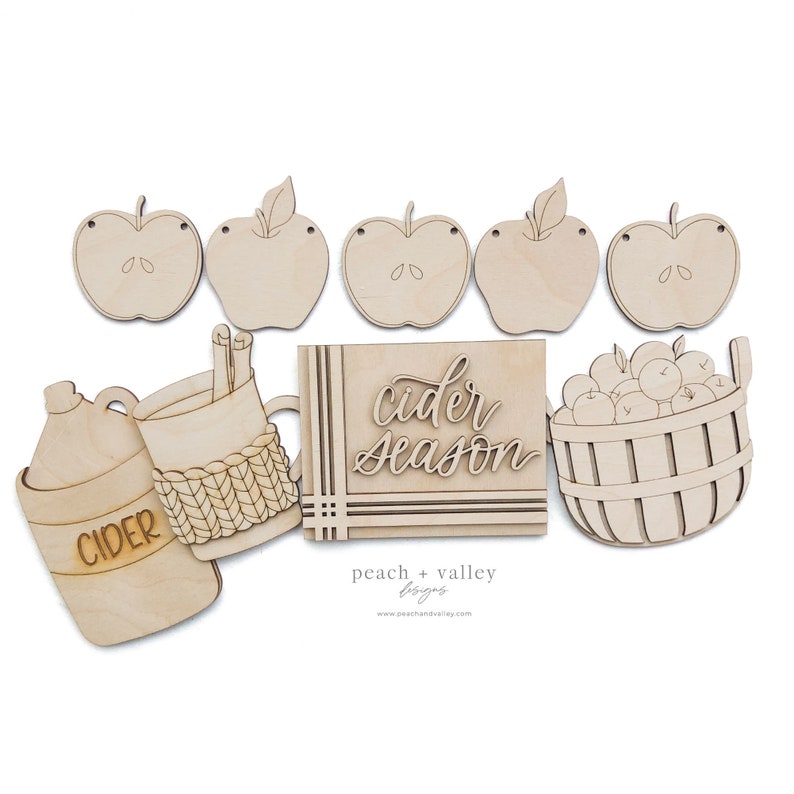 Apple Cider Laser Cut File, DIY Fall Decor Apple Picking Laser Cutting ...